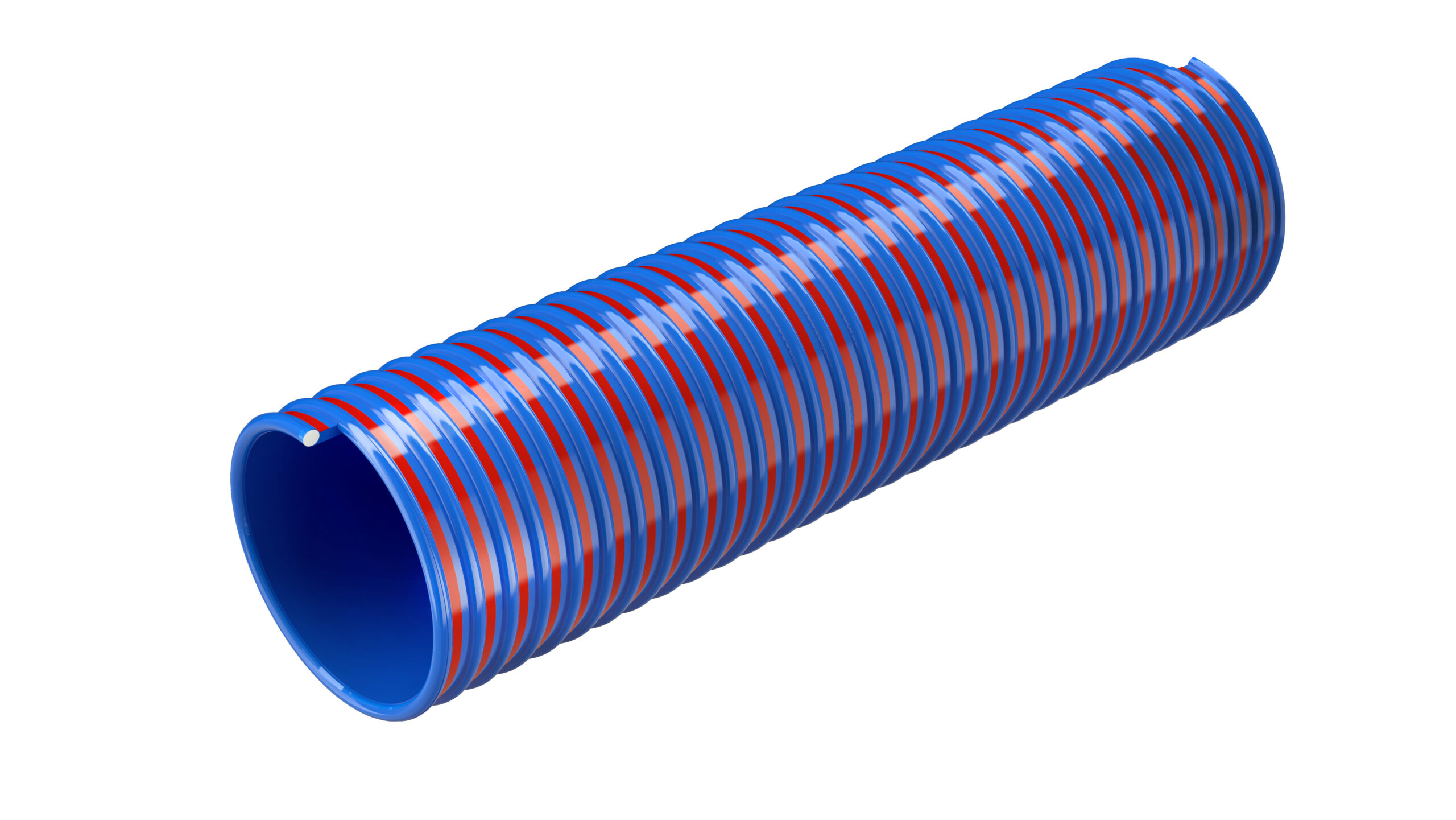 Spiral Blue/Red PVC-P Hose - The Rubber Company